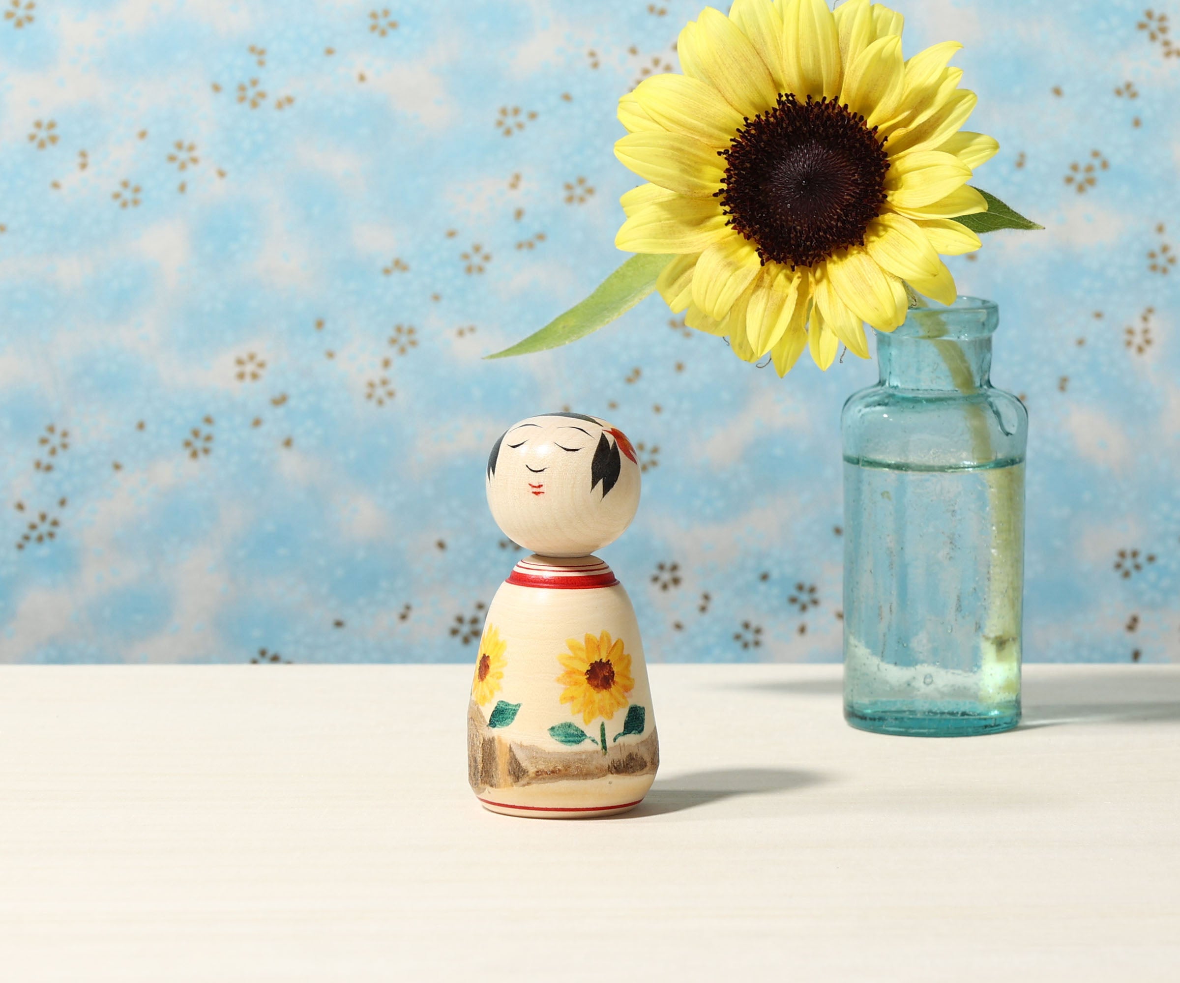 OHNUMA Hideaki 大沼秀顕工人 | Sunflower kokeshi - ひまわりこけし | Naruko style 鳴子系 ...