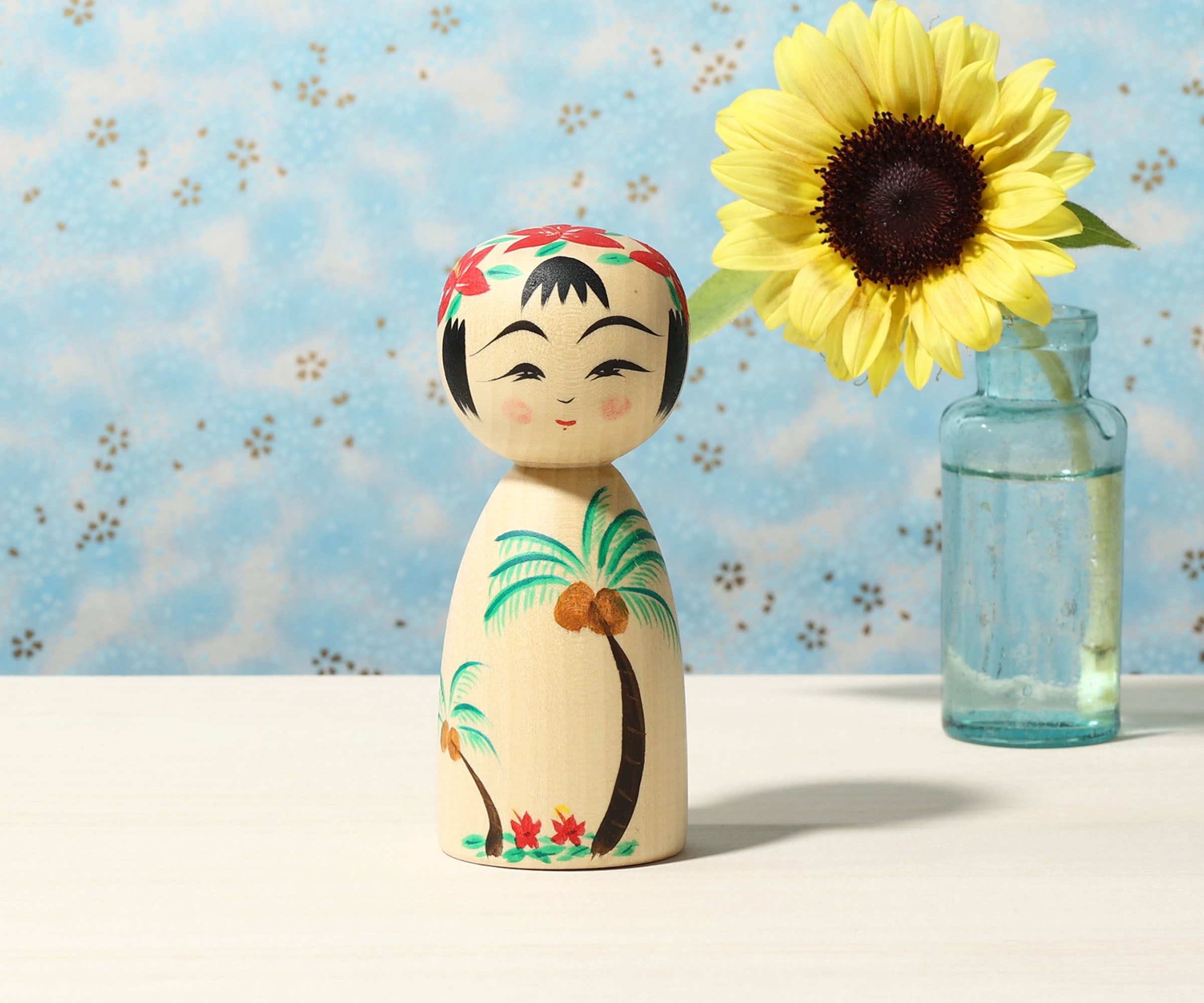 HIRAGA, Teruyuki 平賀輝幸 | Palm tree kokeshi - ヤシの木こけし | Sakunami style 作 ...