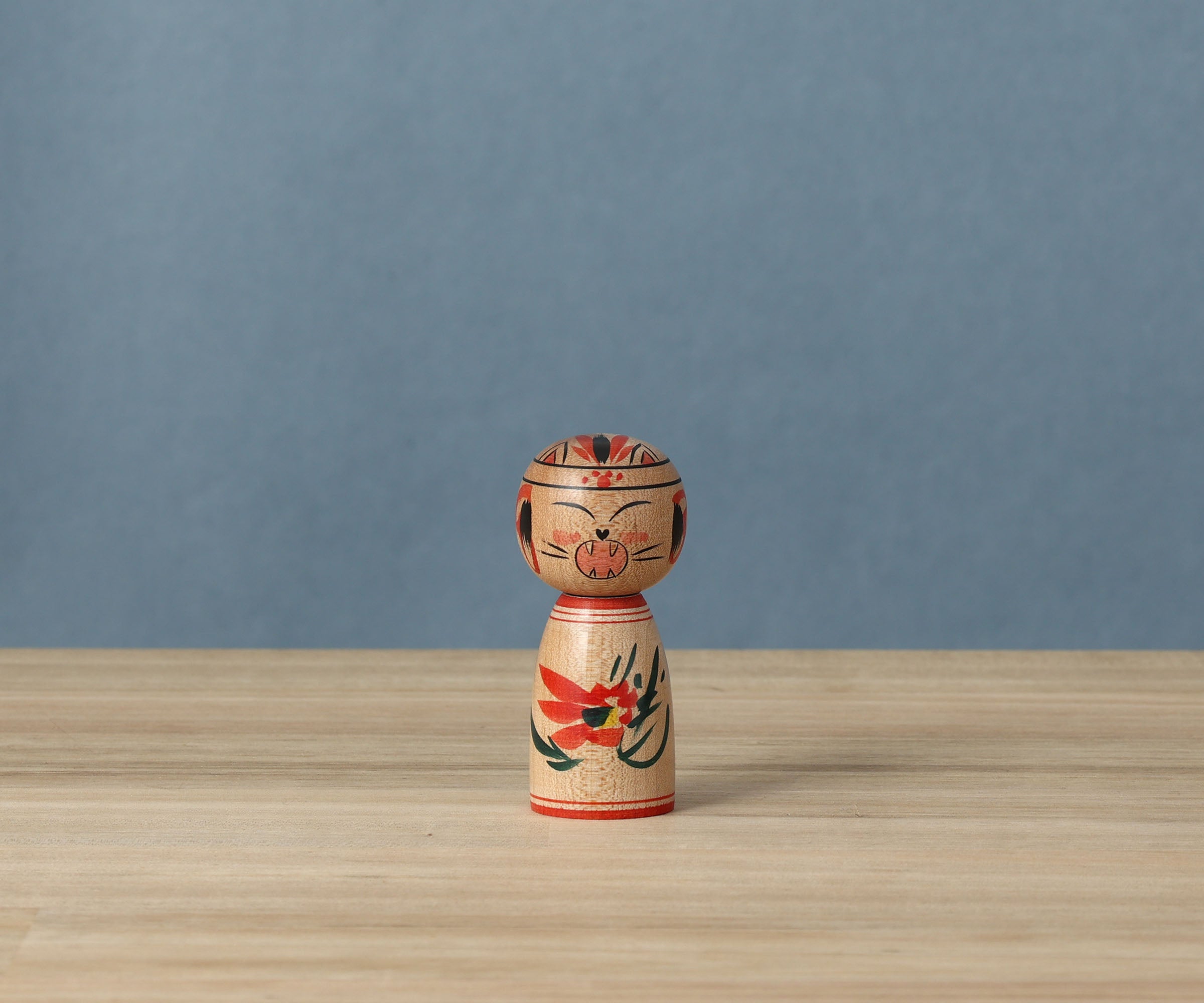 UMEKI, Naomi 梅木直美工人 | Hachimaki cat kokeshi doll | Zaotakayu style 蔵王高 ...